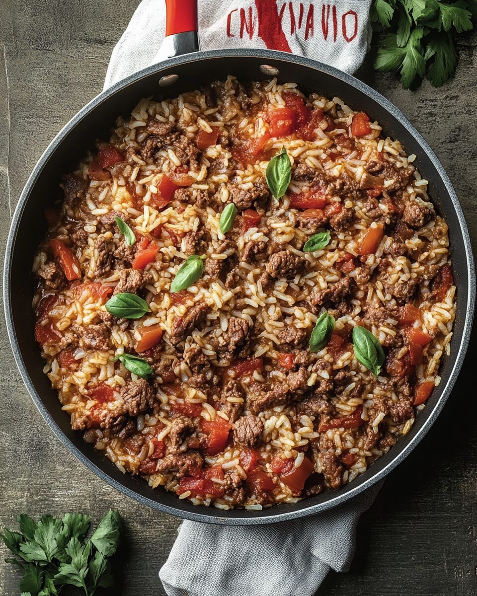 Italian Beef and Rice Skillet