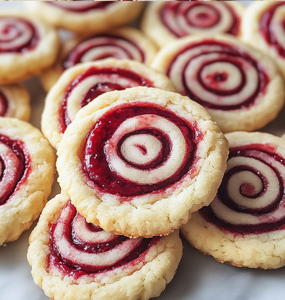 Raspberry Swirl Shortbread Cookies