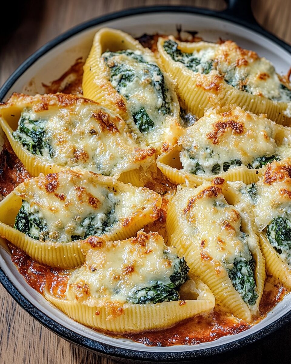 Spinach and Ricotta Stuffed Pasta Shells