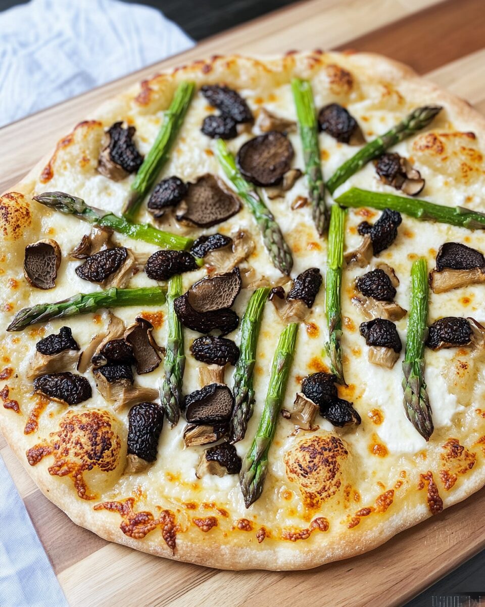 Asparagus Morel Pizza